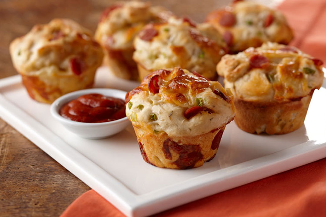 Ghoulishly Good Pizza Snacking Muffins - Mazola® Oils